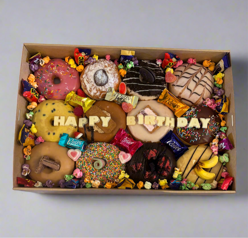 Happy Birthday Donut Box | Donut Delivery Canberra | Donut Box | Gift ...